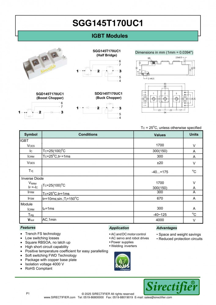 SGG145T170UC1 document page 1