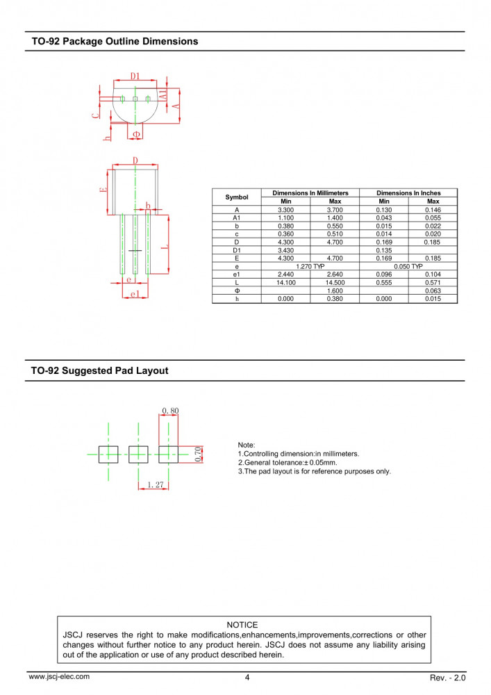 JSCJ A92-TA datasheet page 4