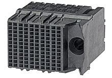 Impact 100 Ohm 4 Pair Right-Angle Orthogonal Daughtercard, Left Guide, 10 Columns, 120 Circuits, Plated Through Hole Dimension 0.46mm, Lead-Free