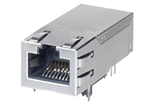 MXMag PD Integrated Gigabit Ethernet 8 Core 4PPoE 60W Class 6 Single-Port RJ45 Connector, 39.00mm Depth, 3.15mm Phy Pin Length, Right-Angle, Inverted Profile, with Shield Tabs, Non-LED, Standard Temperature, Tray for sale