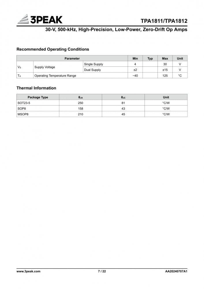 TPA1811 datasheet page 7