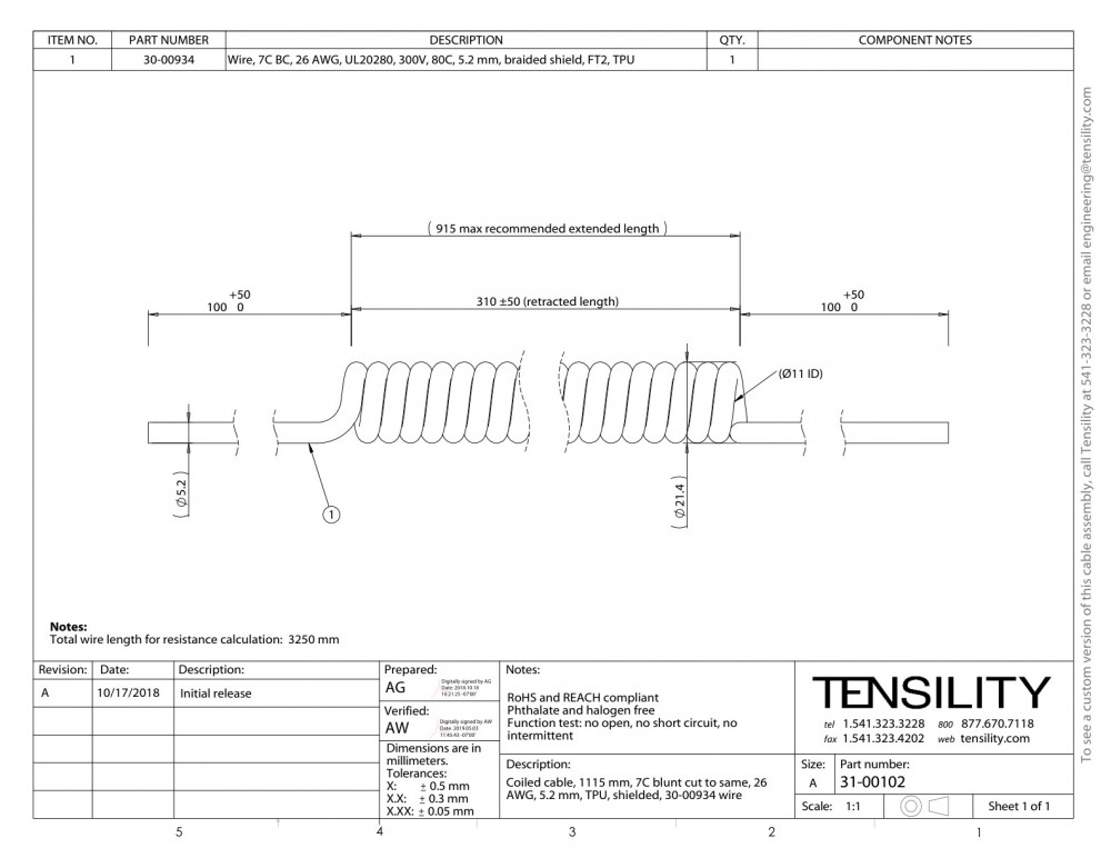 Tensility International 31-00102 product drawing preview