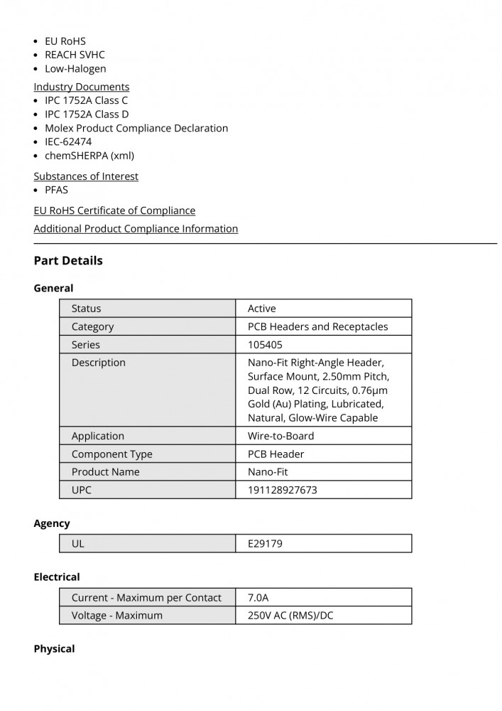Molex Nano-Fit specification page 2