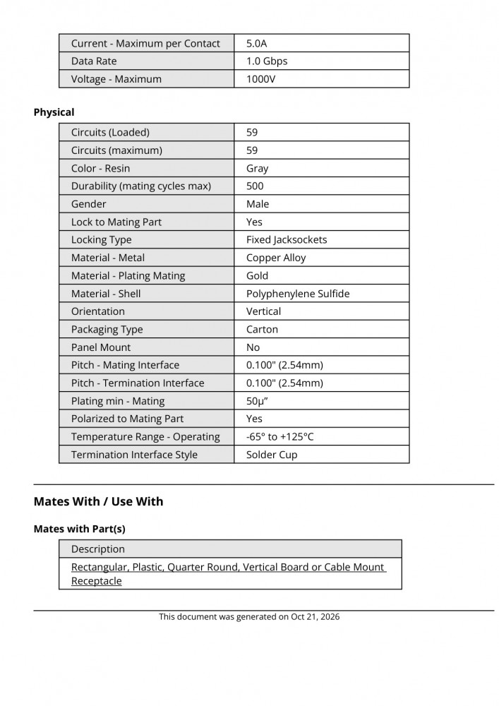 WTA59PCJ594 technical document page 2