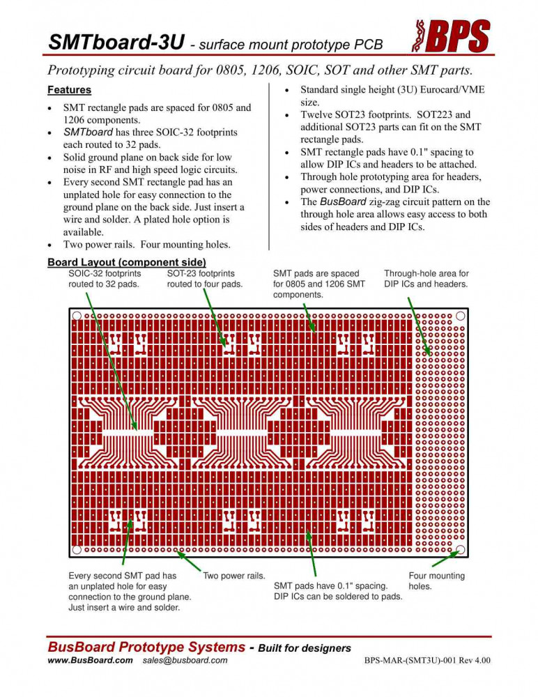 SMT3U-PTH component-side board layout