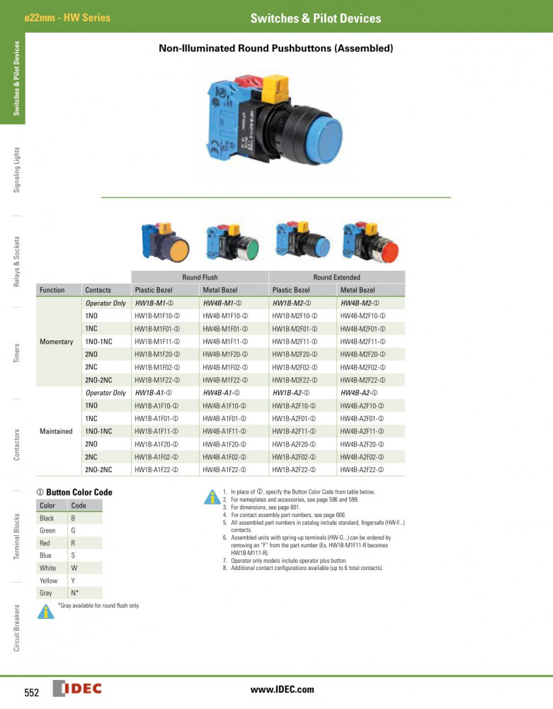 IDEC HW Series technical document page 4