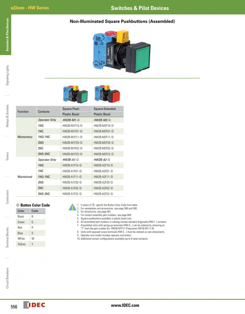 IDEC HW Series technical document page 8