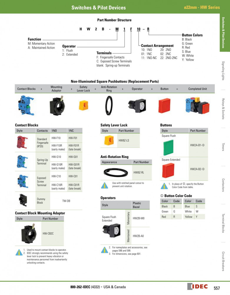 IDEC HW Series technical document page 9