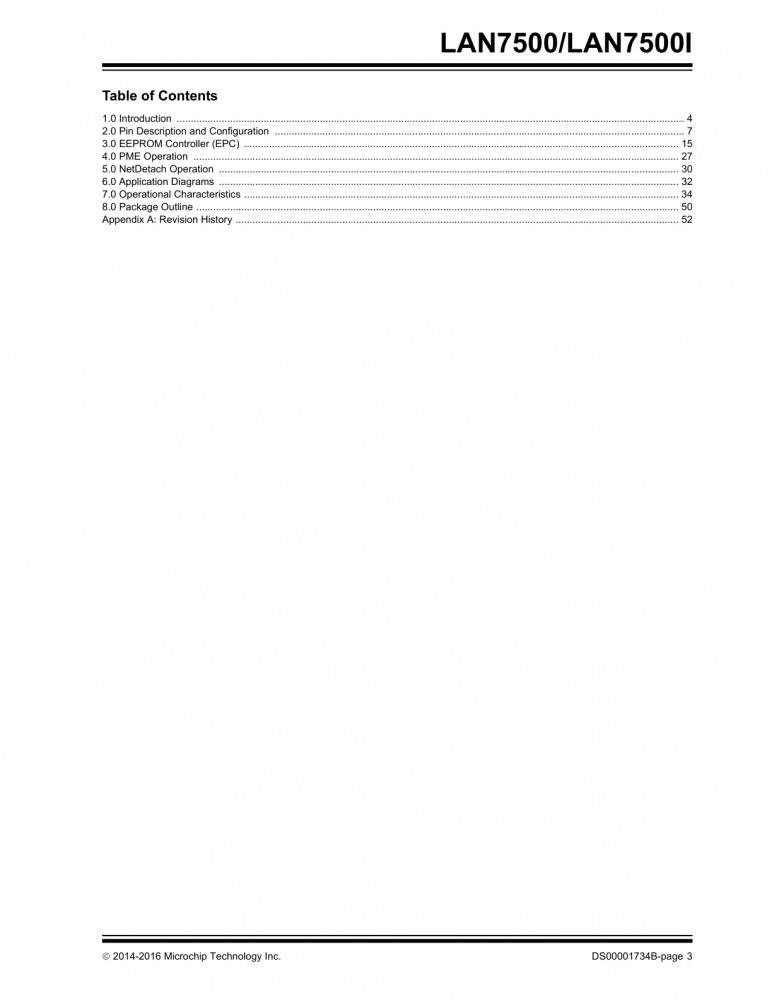 LAN7500 datasheet page 3