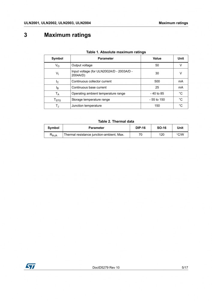 ULN2004D1013TR datasheet page 5