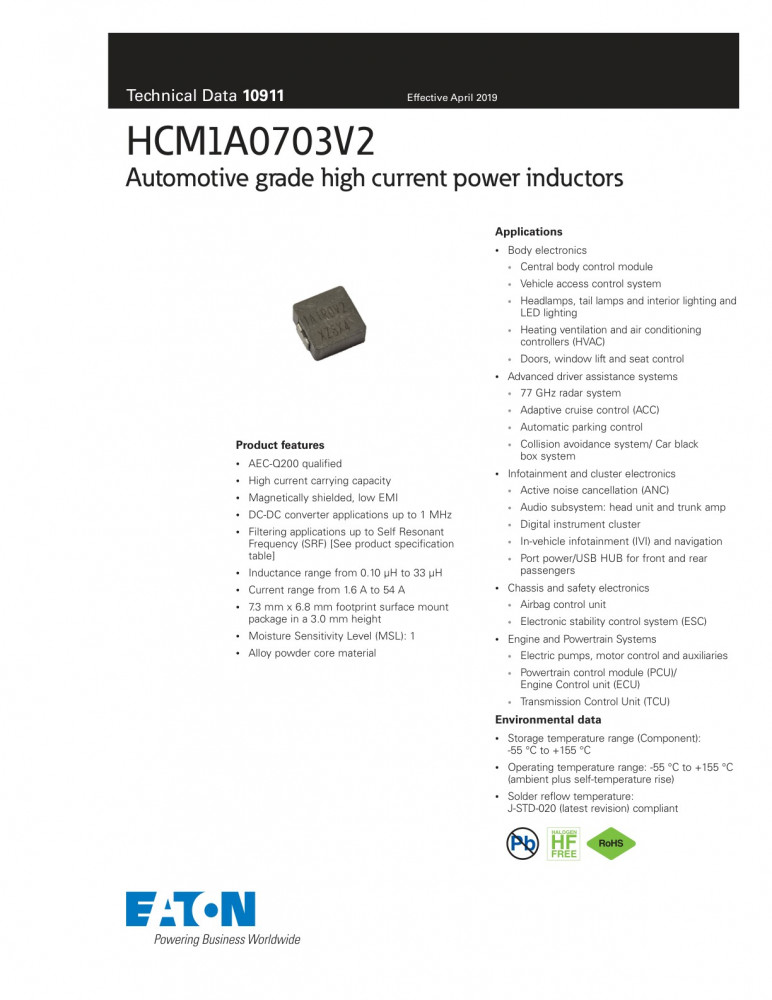 EATON HCM1A0703V2 datasheet page 1