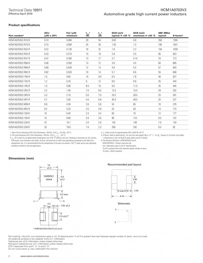 EATON HCM1A0703V2 datasheet page 2