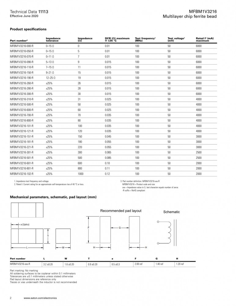EATON MFBM1V3216 datasheet page 2