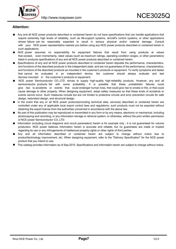 NCE3025Q datasheet page 7