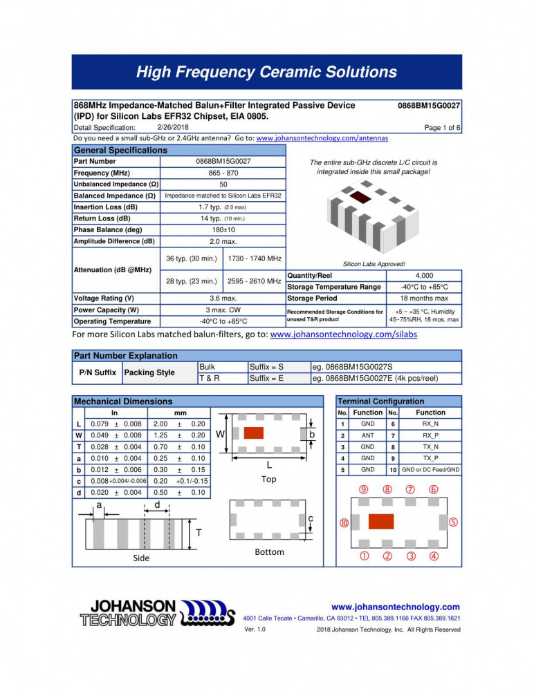 0868BM15G0027E datasheet page 1