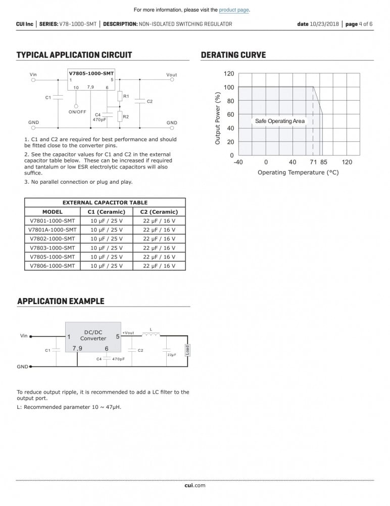 CUI V7801-1000-SMT-TR datasheet page 4