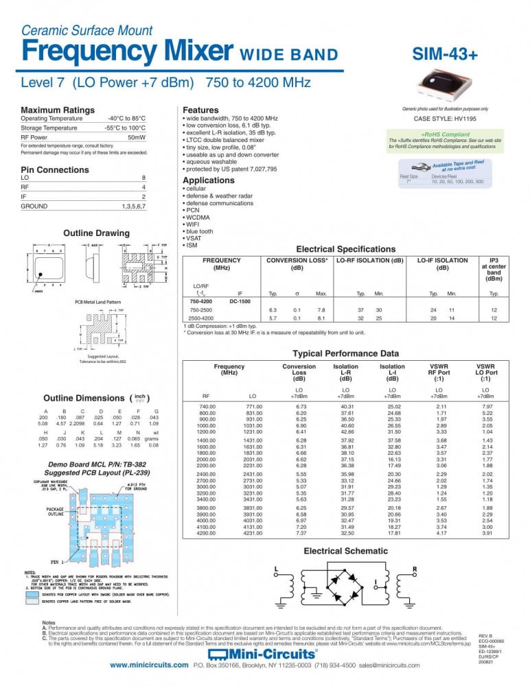 SIM-43+ specification document page 1