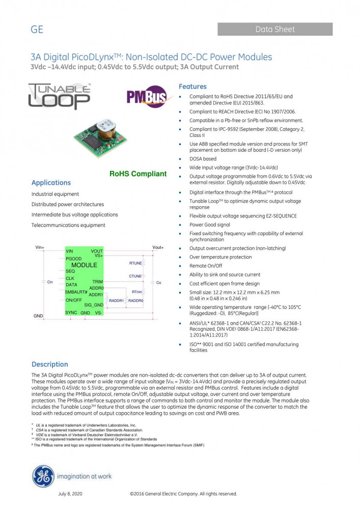 ABB PDT003A0X3-SRZ datasheet page 1