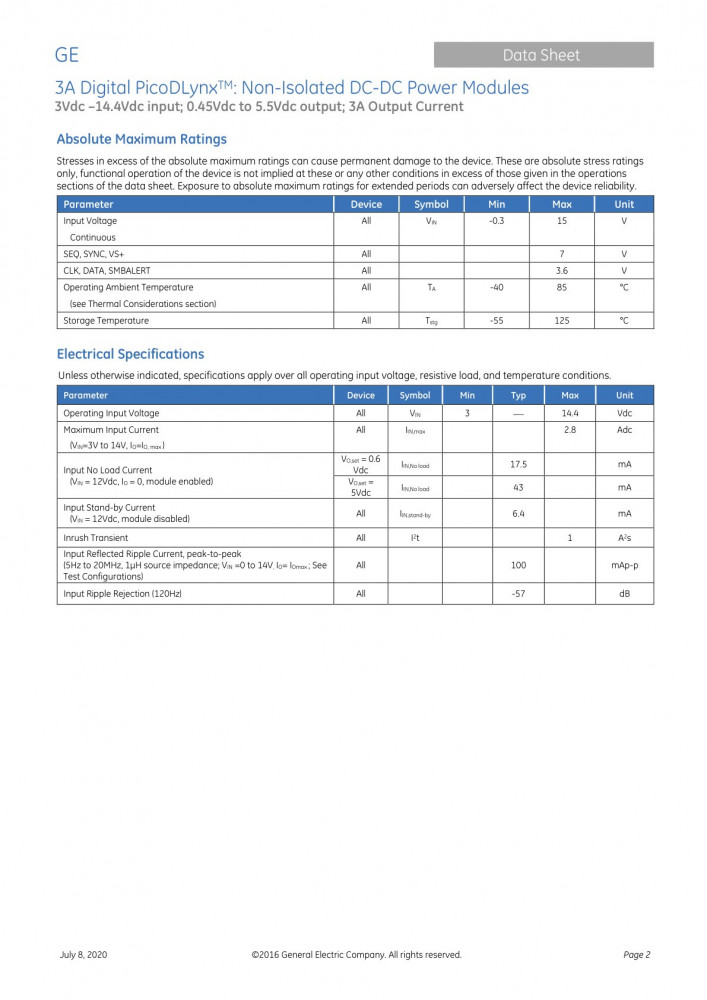 ABB PDT003A0X3-SRZ datasheet page 2