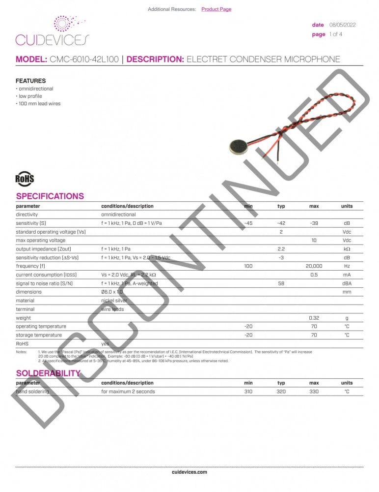 CMC-6010-42L100 datasheet page 1