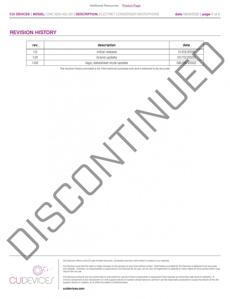 CMC-6010-42L100 datasheet page 4