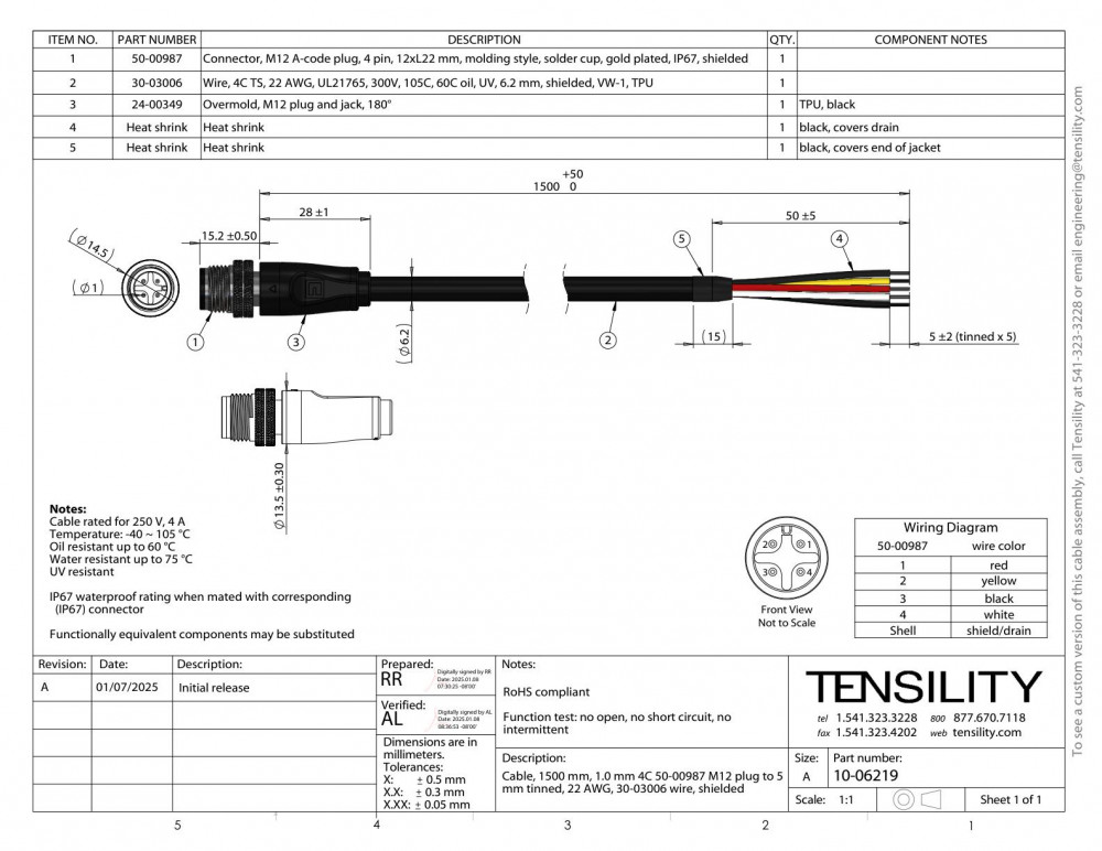 Technical drawing preview for Tensility International part 10-06219