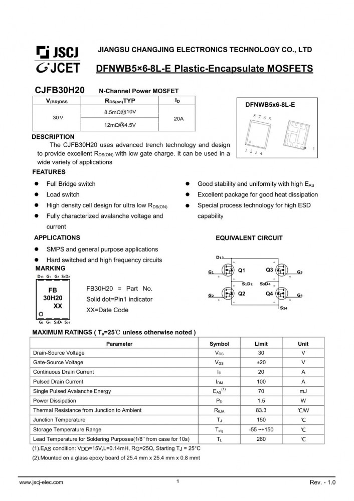 CJFB30H20 datasheet page 1
