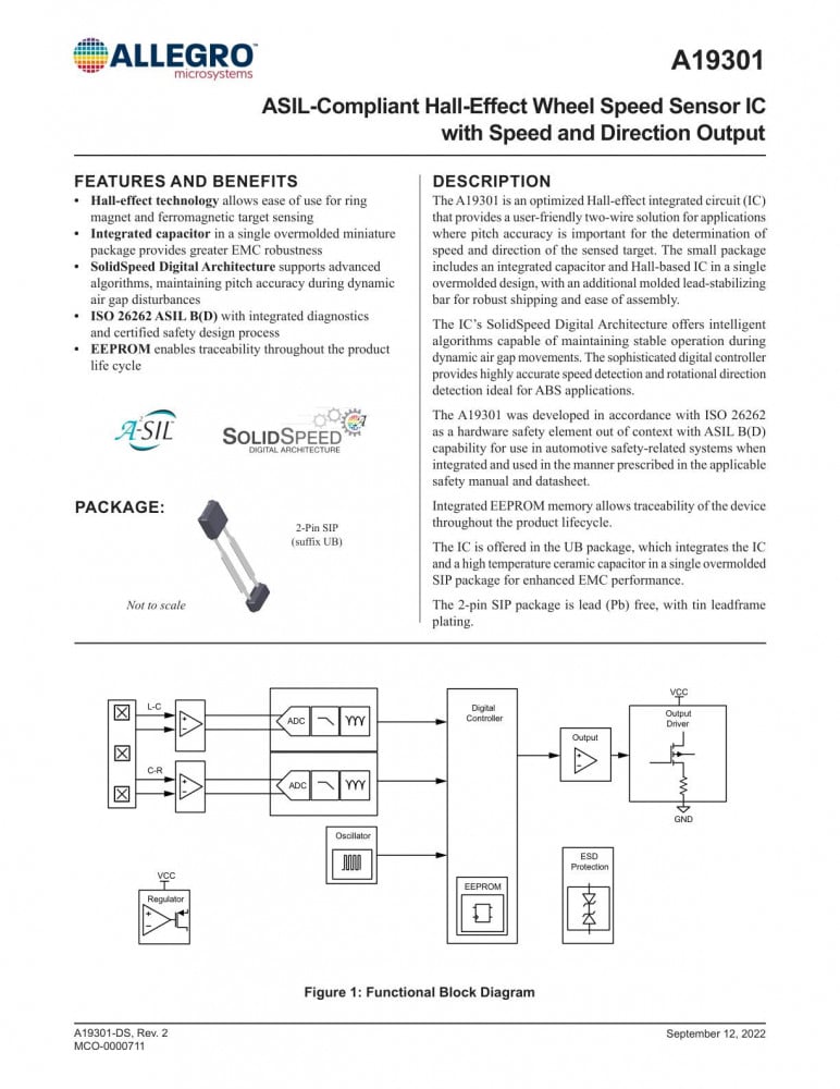 A19301 datasheet page 1