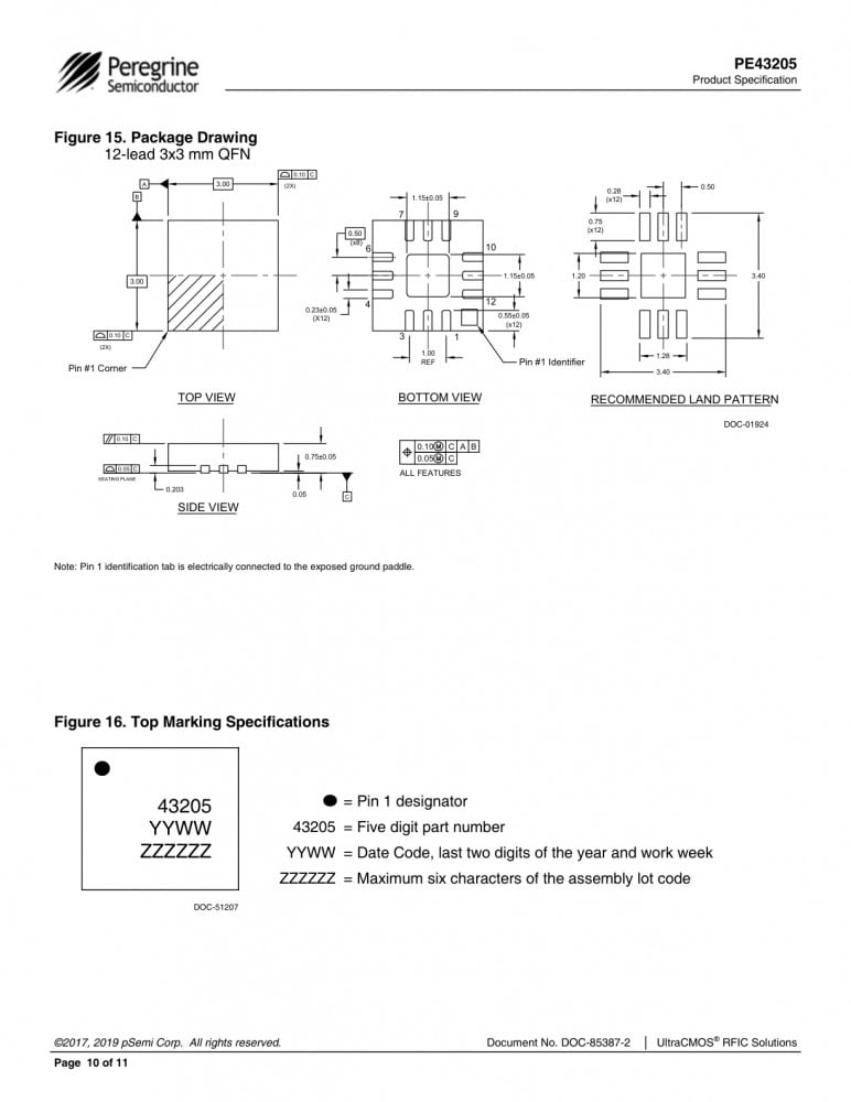 PE43205B-Z technical document page 10