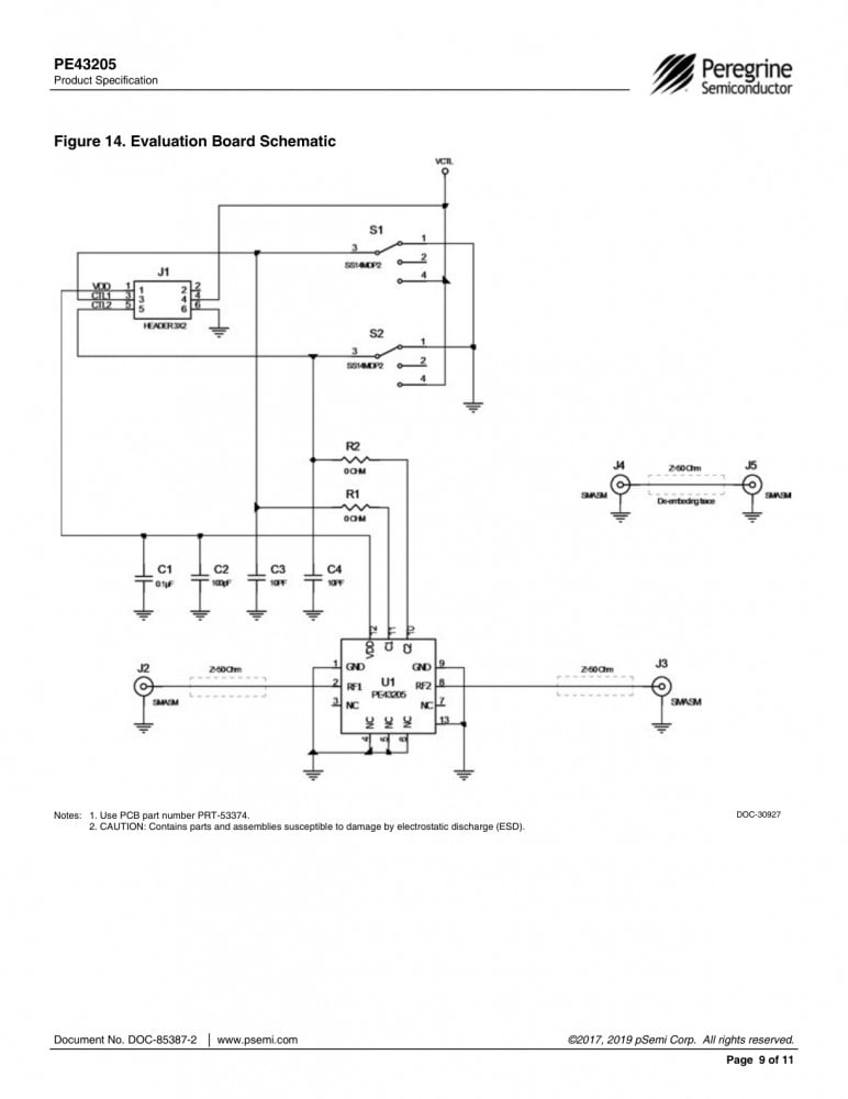 PE43205B-Z technical document page 9
