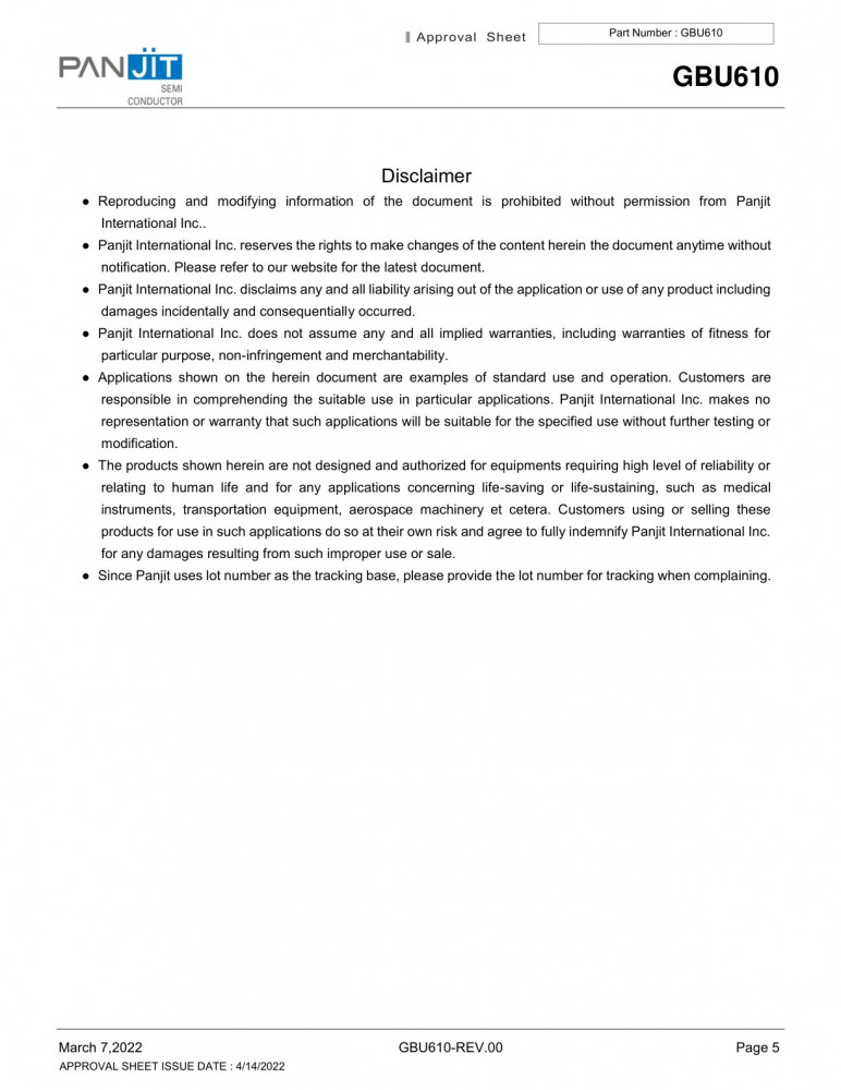 GBU610 datasheet page 5
