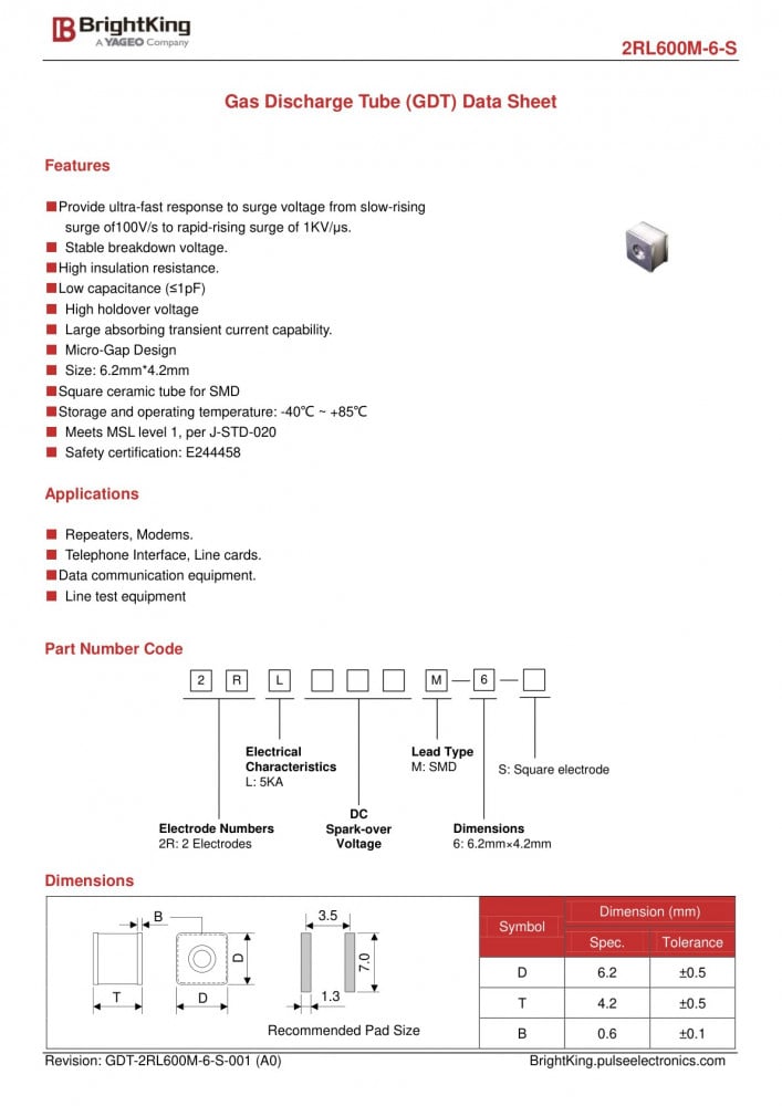 2RL600M-6-S datasheet page 1