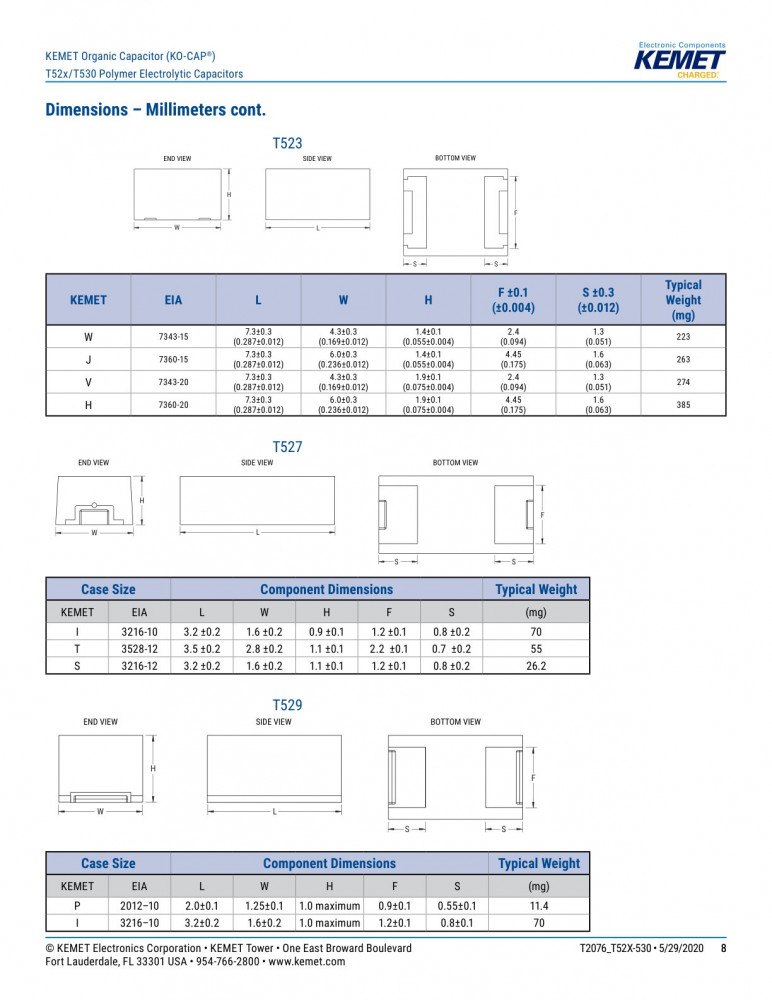 KEMET T520 datasheet page 8