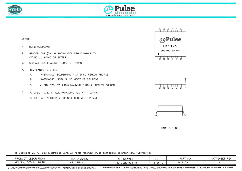 H1112NL datasheet page 1