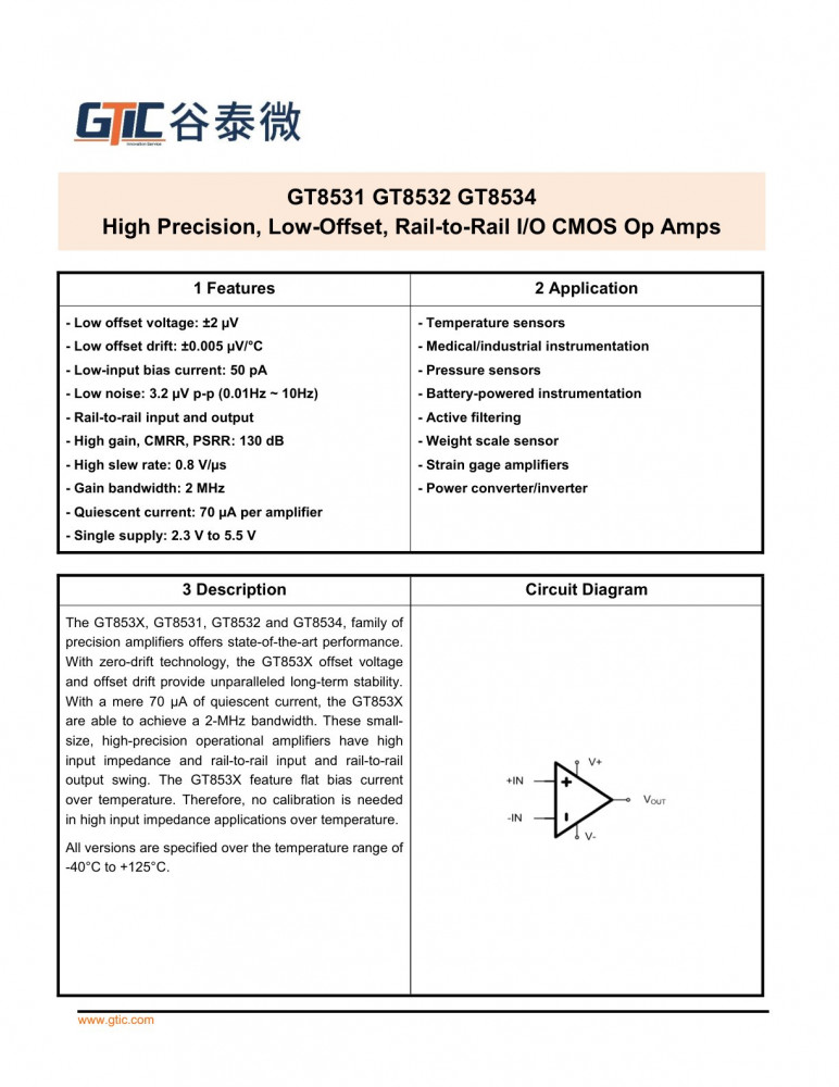 GT8534TD datasheet page 1