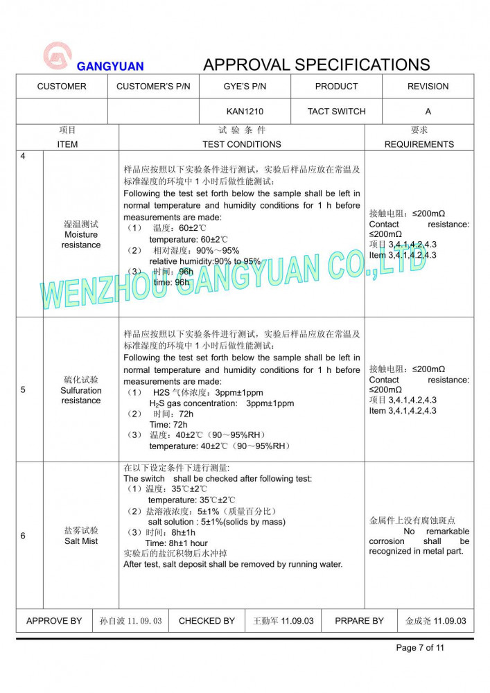 KAN1210 approval specification page 8