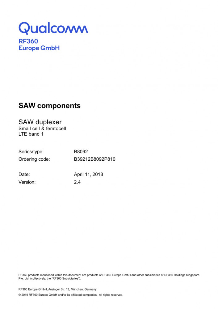B8092 datasheet page 1