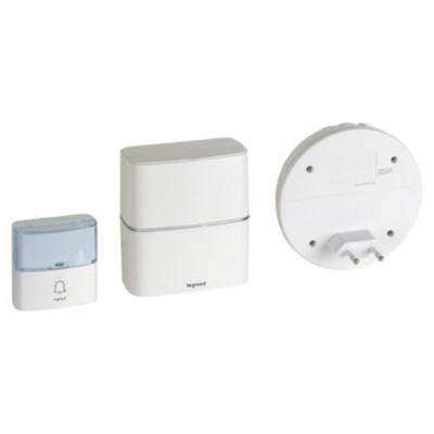 Advanced chimes and doorbell + 230V plug-in chime, 200m radio range, White, Led flash, mp3 customizable melodies for sale
