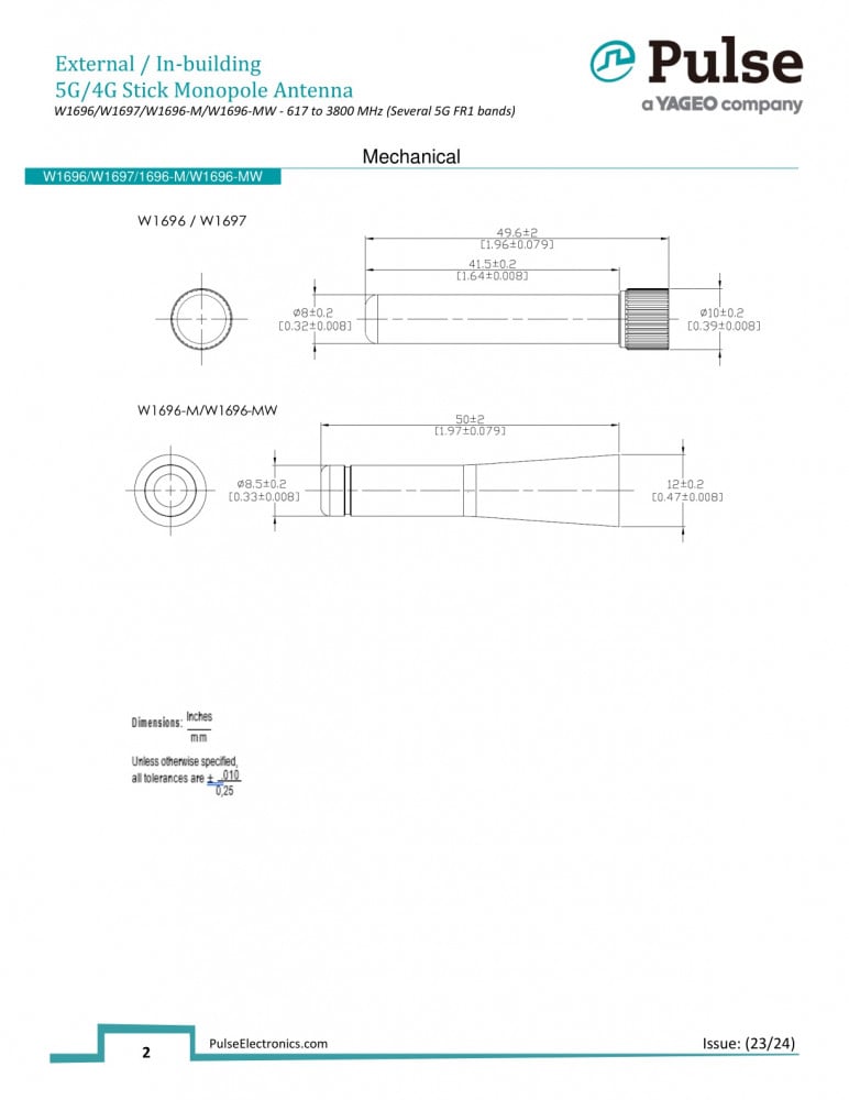 W1696-M datasheet page 2