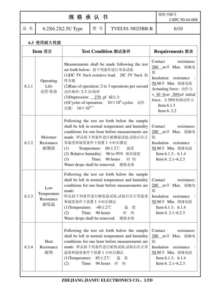 TVEU01-N025BB-R specification page 7