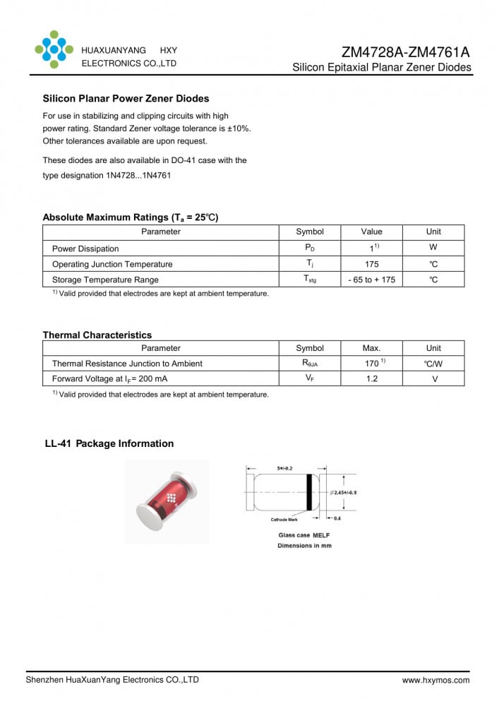 ZM4742A datasheet page 1
