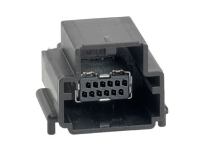 HSAutoLink II Unsealed Header, Right-Angle, 12 Circuits, Key B, Gray