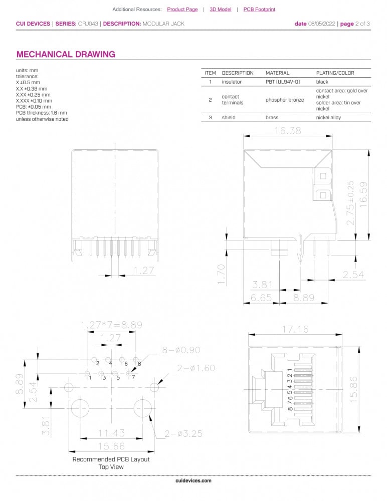 CRJ043-5-TH datasheet page 2