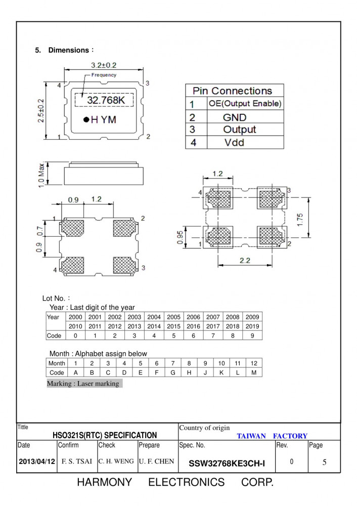 SSW32768KE3CH-I datasheet page 5