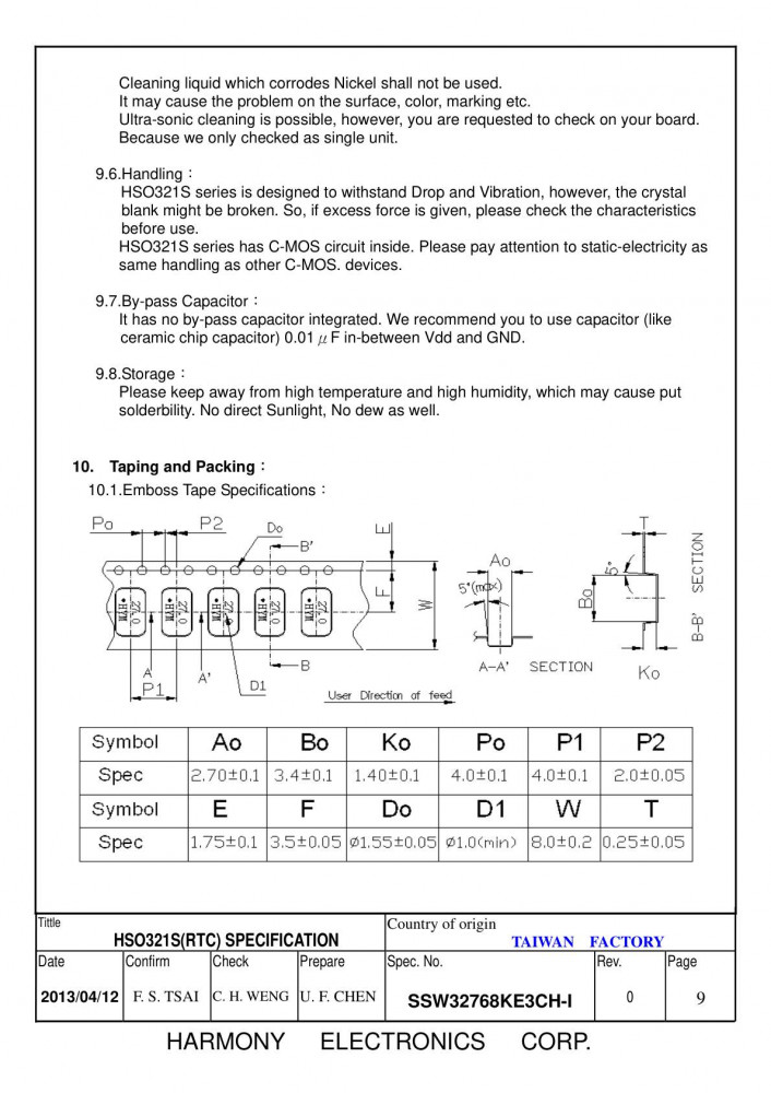 SSW32768KE3CH-I datasheet page 9