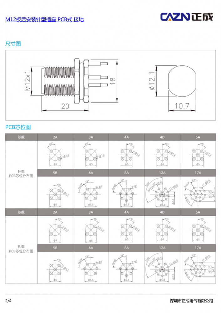 CAZN M12 product document page 2