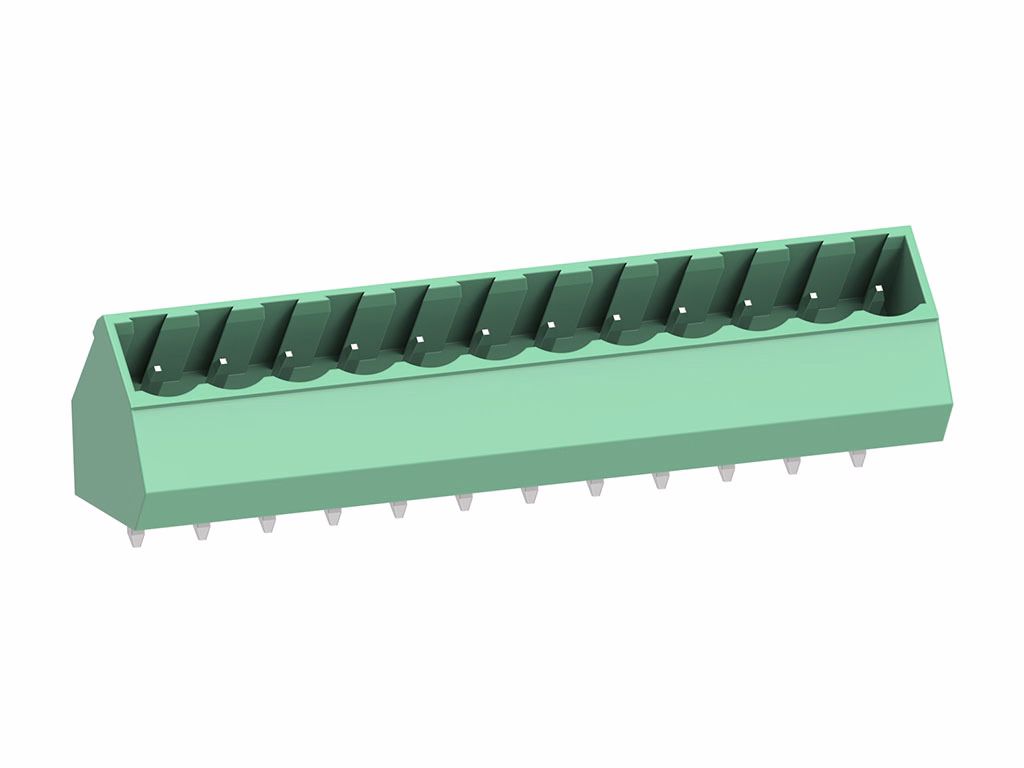 7.62mm Pitch Eurostyle Vertical Plug, Front Wire Entry, with Retention Ends 12 Circuits