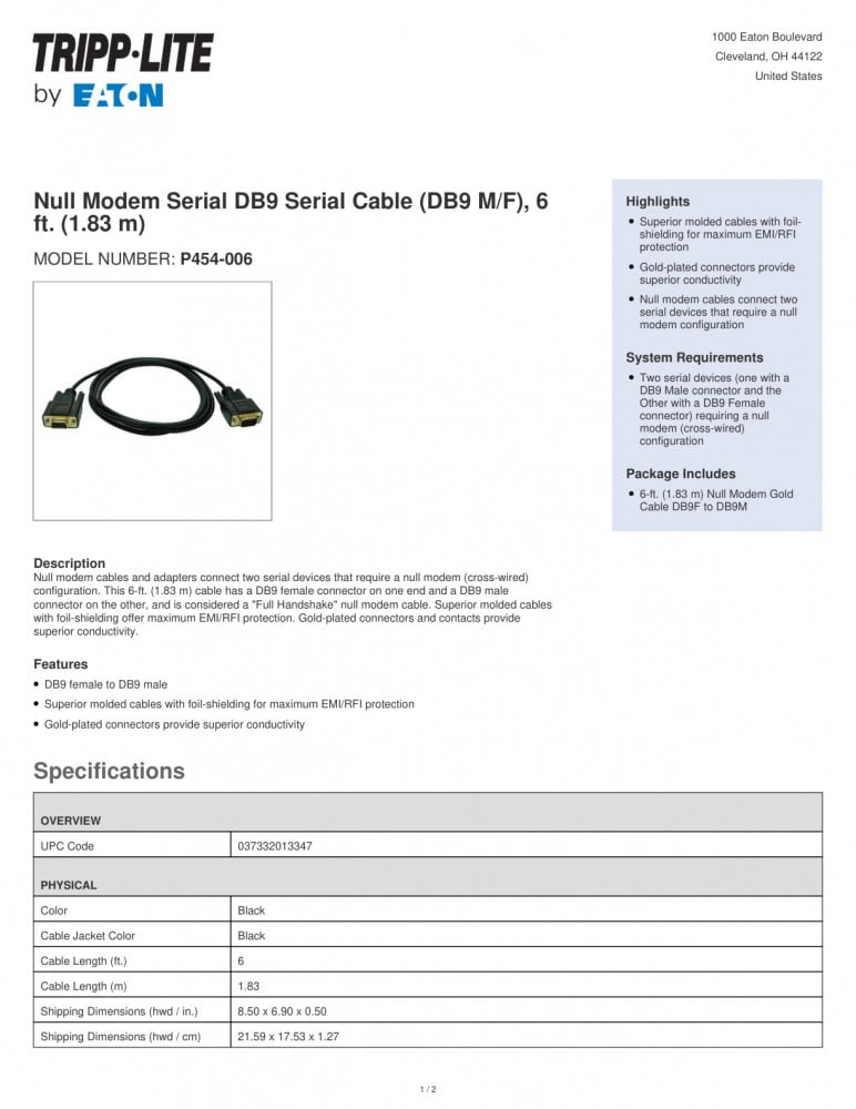 P454-006 technical document page 1