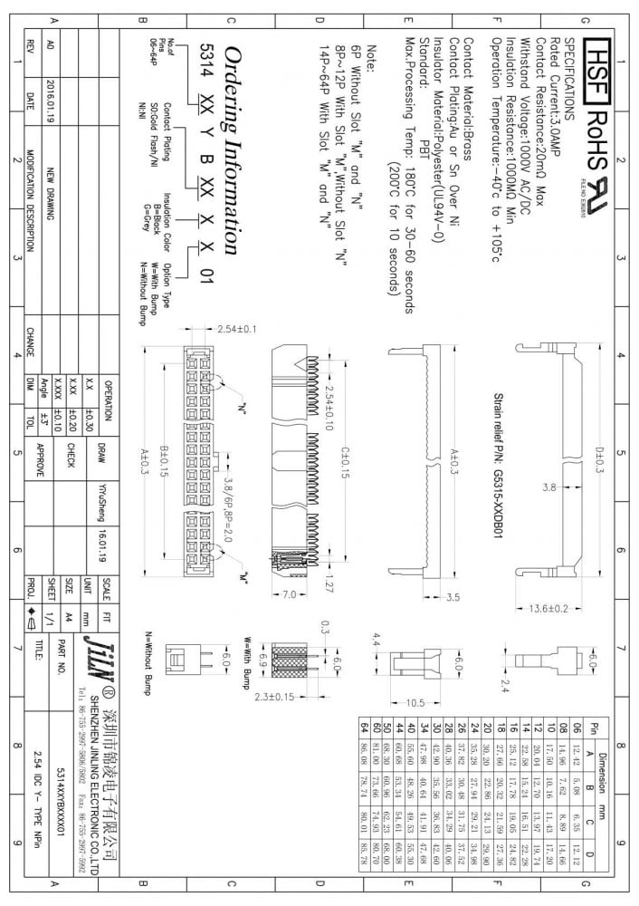 JILN 531434YBS0BW01 technical drawing
