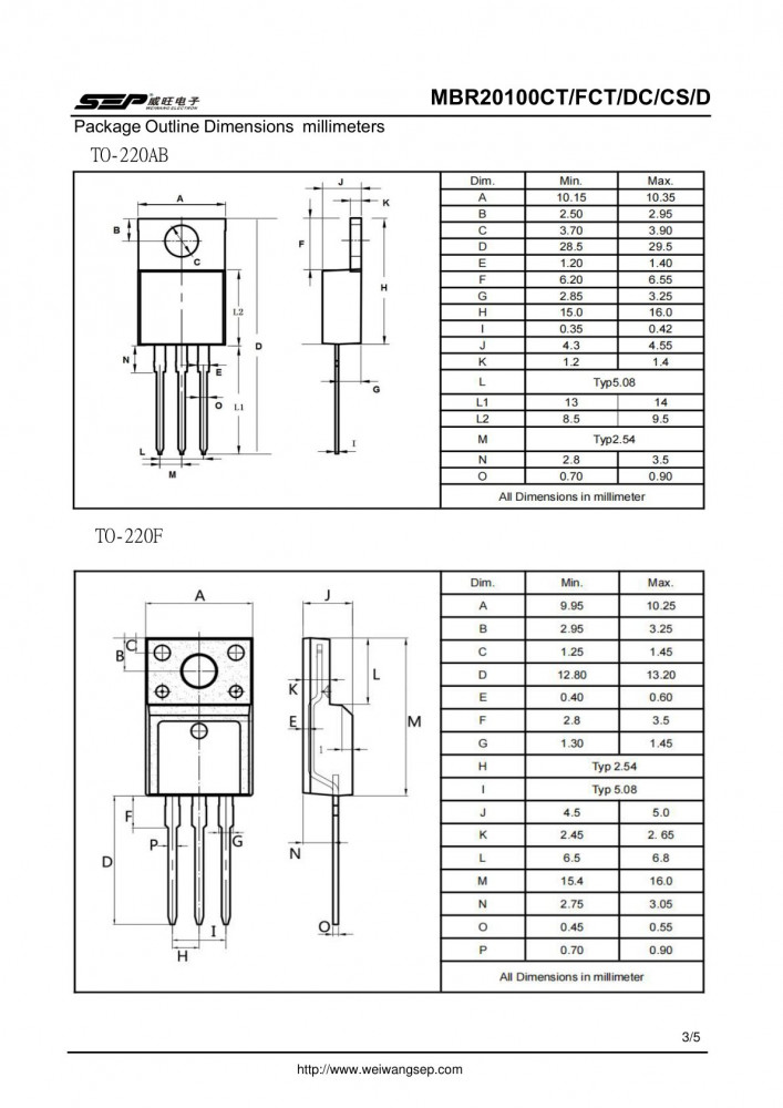 MBR20100FCT datasheet page 3